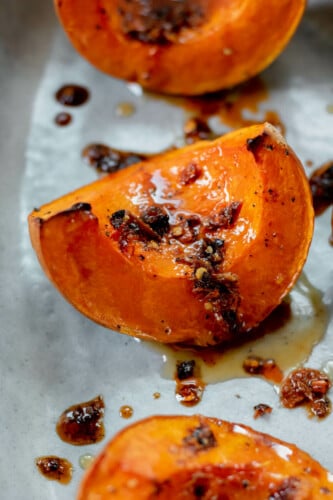 Maple Butter Roasted Butterkin Squash with Hot Chili Oil - Abra's Kitchen