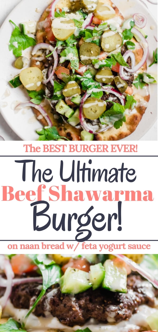 The Ultimate Beef Shawarma Burger on Toasted Naan - Abra's Kitchen